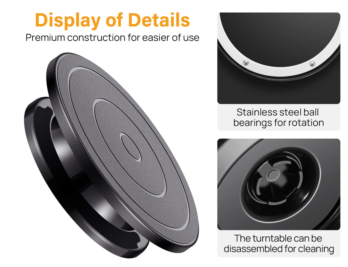 Kootek Rotate Turntable Revolving Black Turn Table Lightweight Cake St