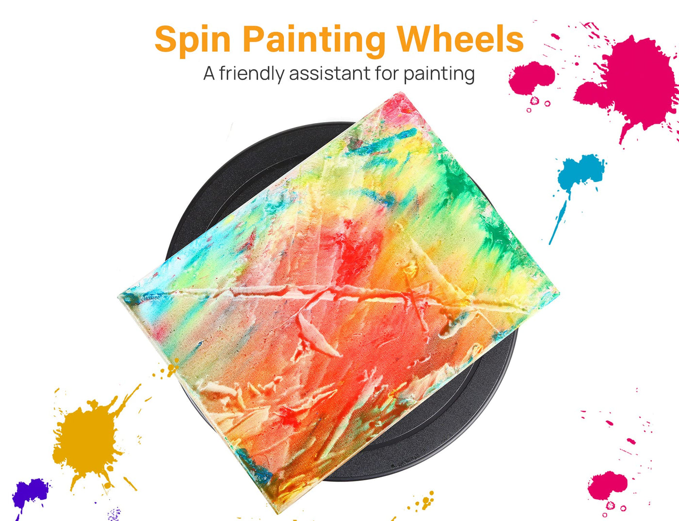 Kootek Rotate Turntable Revolving Black Turn Table Lightweight Cake St