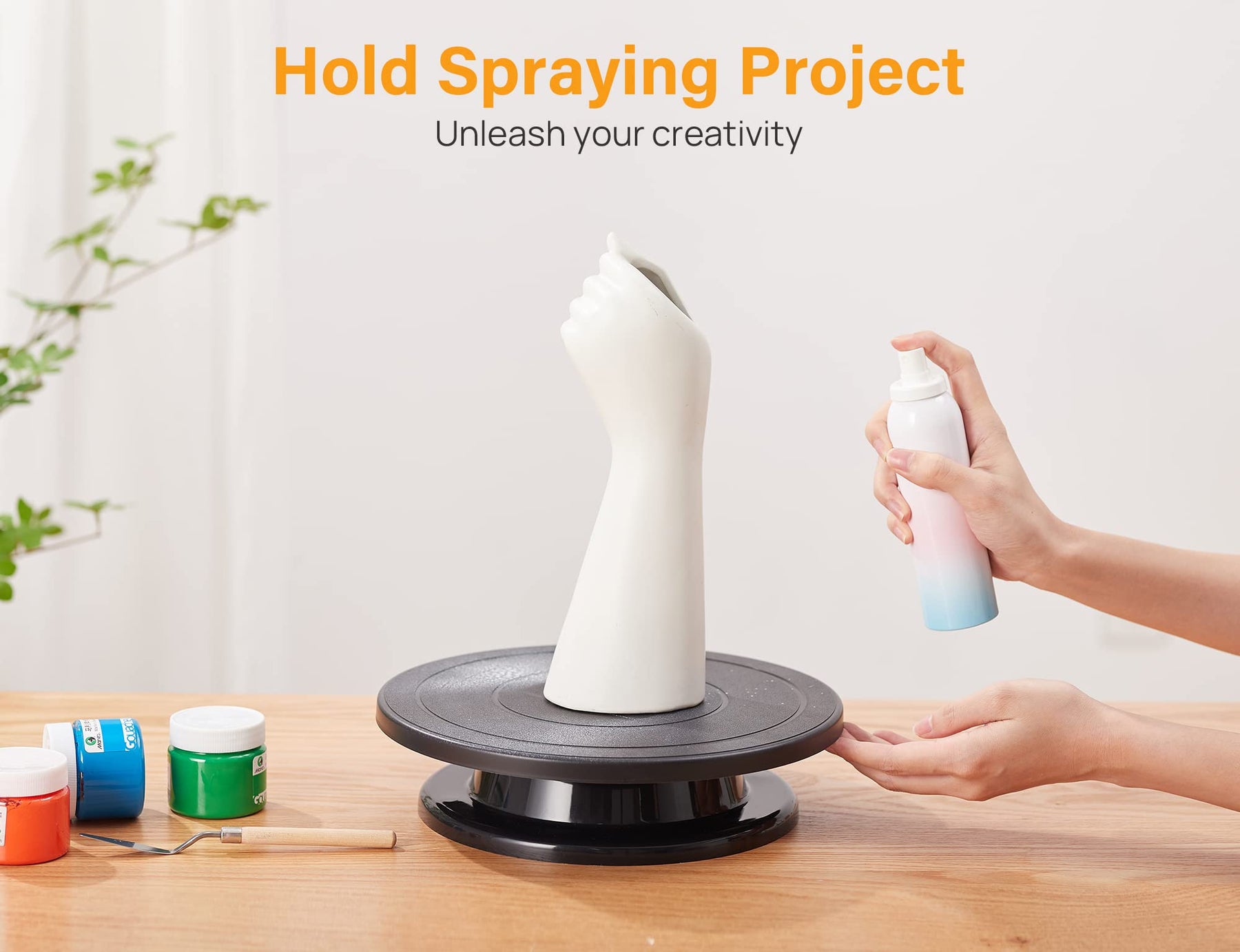 Kootek Rotate Turntable Revolving Black Turn Table Lightweight Cake St