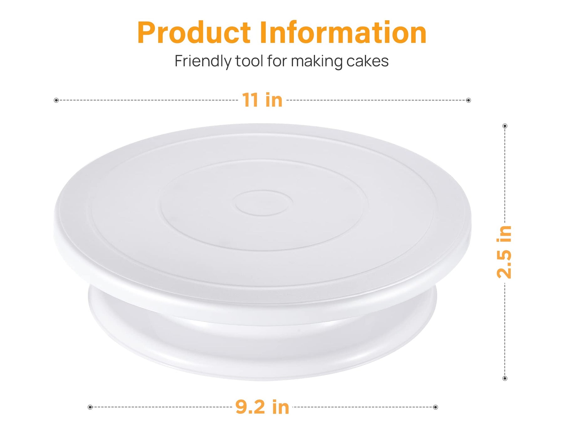 Kootek 11 Inch Rotating Cake Turntable, Turns Smoothly Revolving Cake