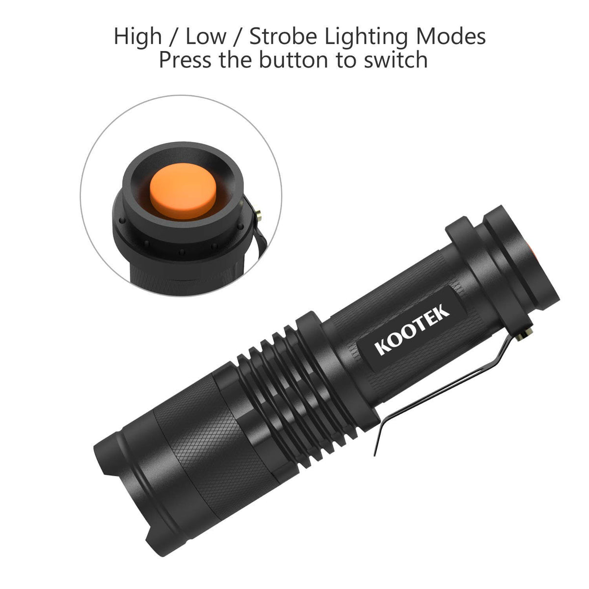 Kootek 5 Pack Mini LED Flashlight Ultra Bright 300 Lumens Handheld