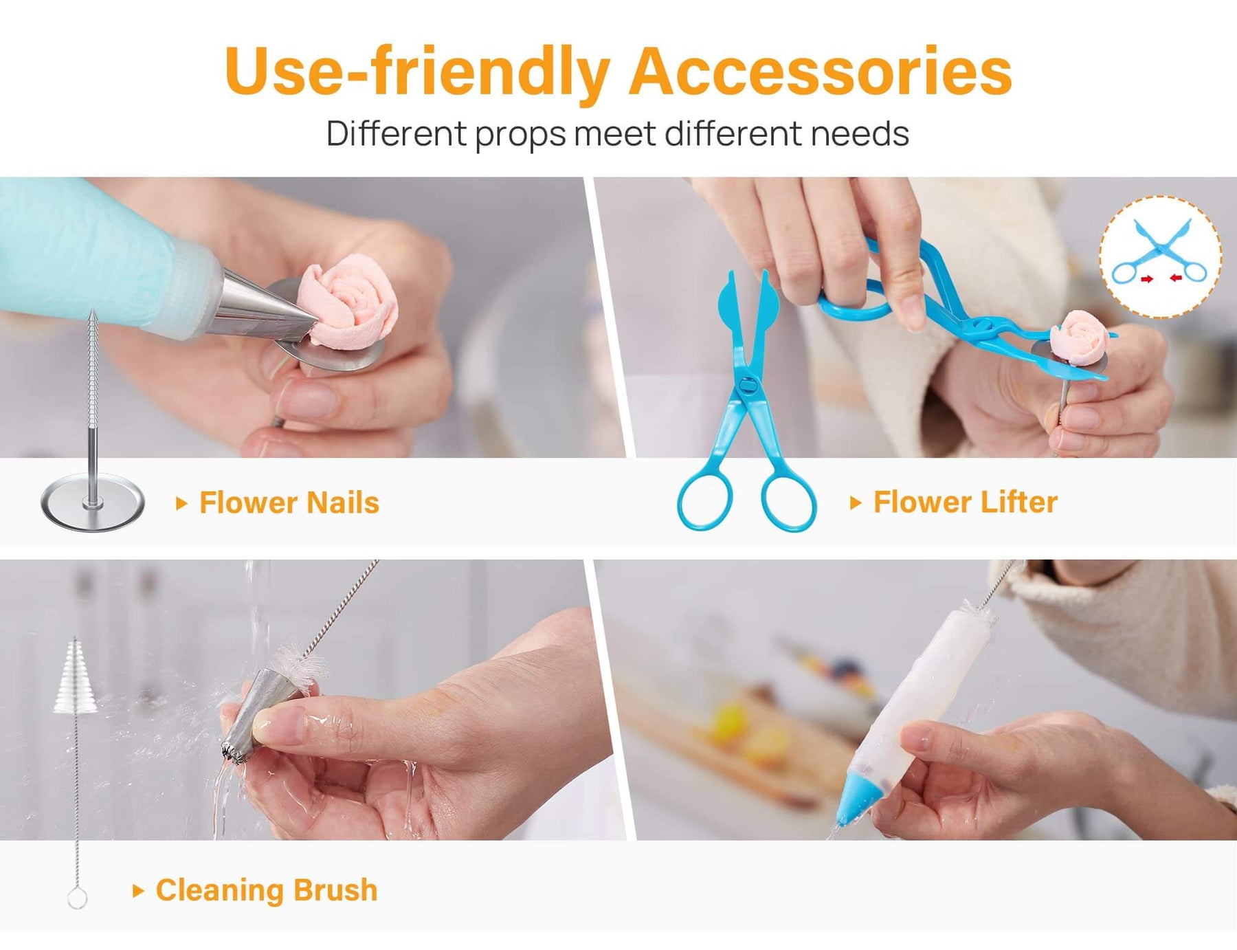 Kootek 42-Piece Piping Bags and Tips Set with 30 Icing Piping Tips, 2