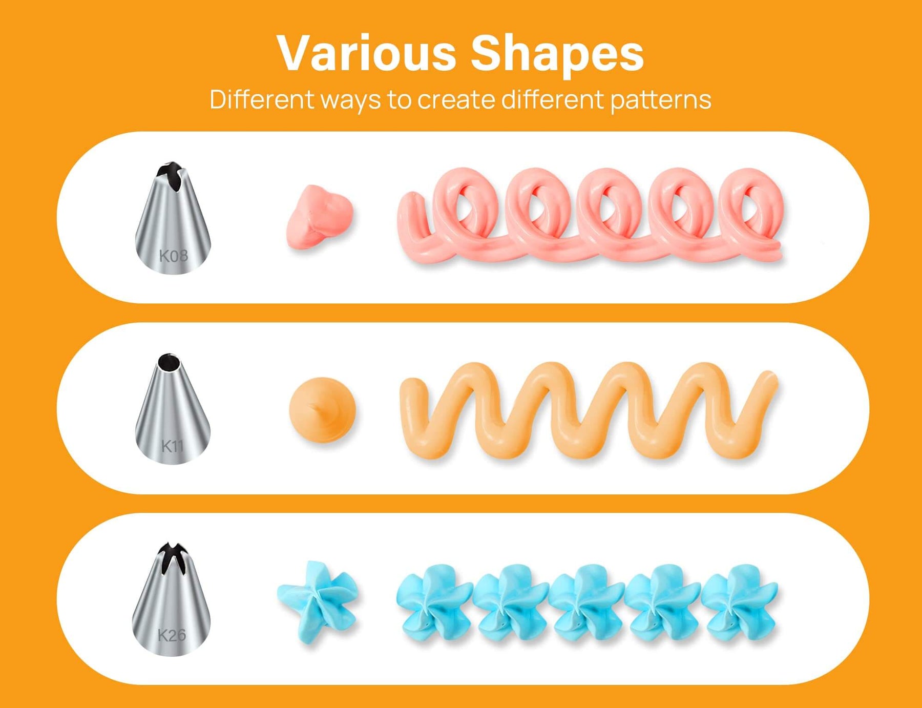 Kootek 42-Piece Piping Bags and Tips Set with 30 Icing Piping Tips, 2